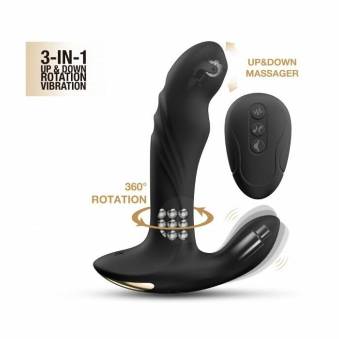 Массажер простаты с манящим эффектом, ротацией и вибрацией MULTI P-JOY Dorcel, с тремя моторами