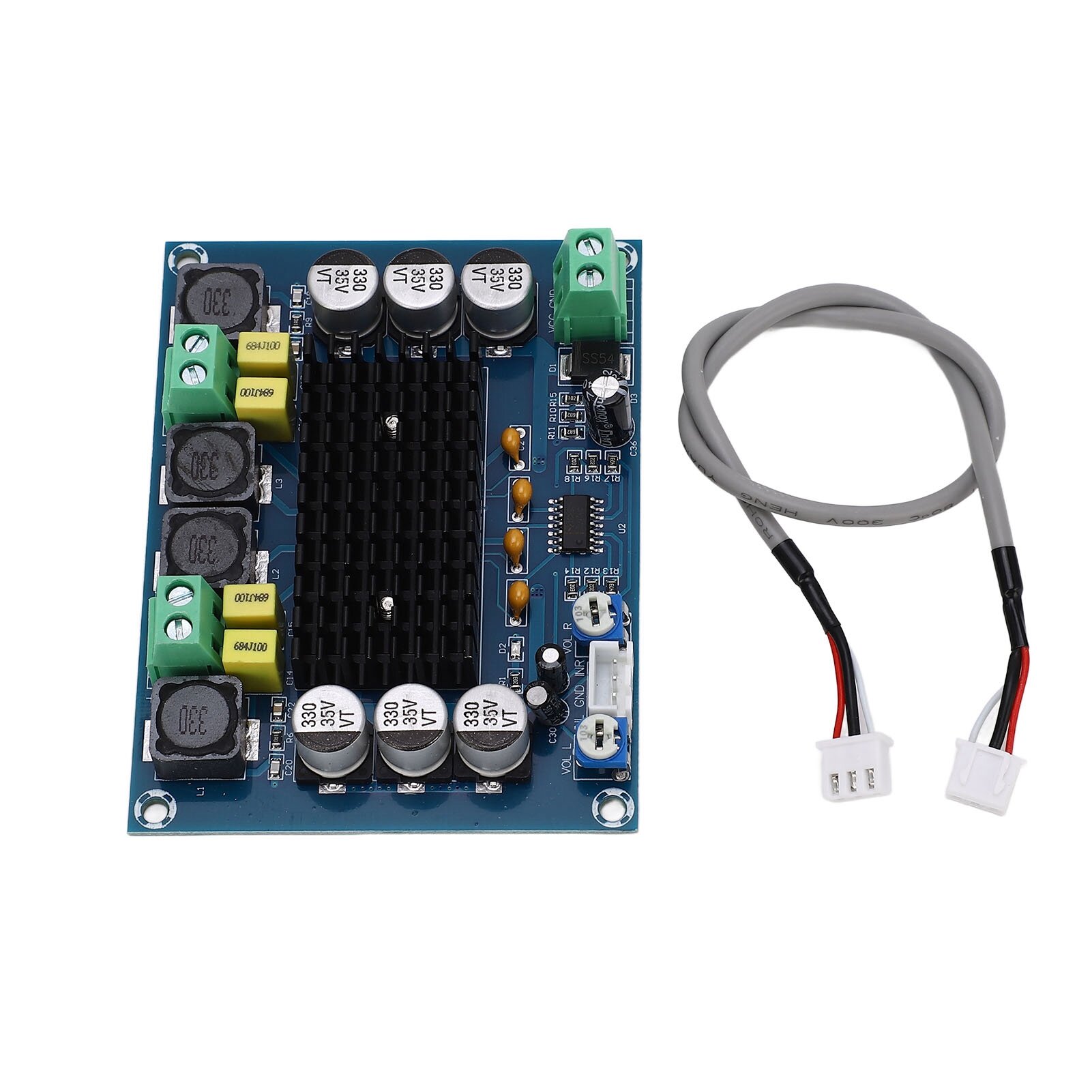 Цифровая плата усилителя мощности, двухканальный аудиомодуль с кабелем 2x120 Вт XH‑M543