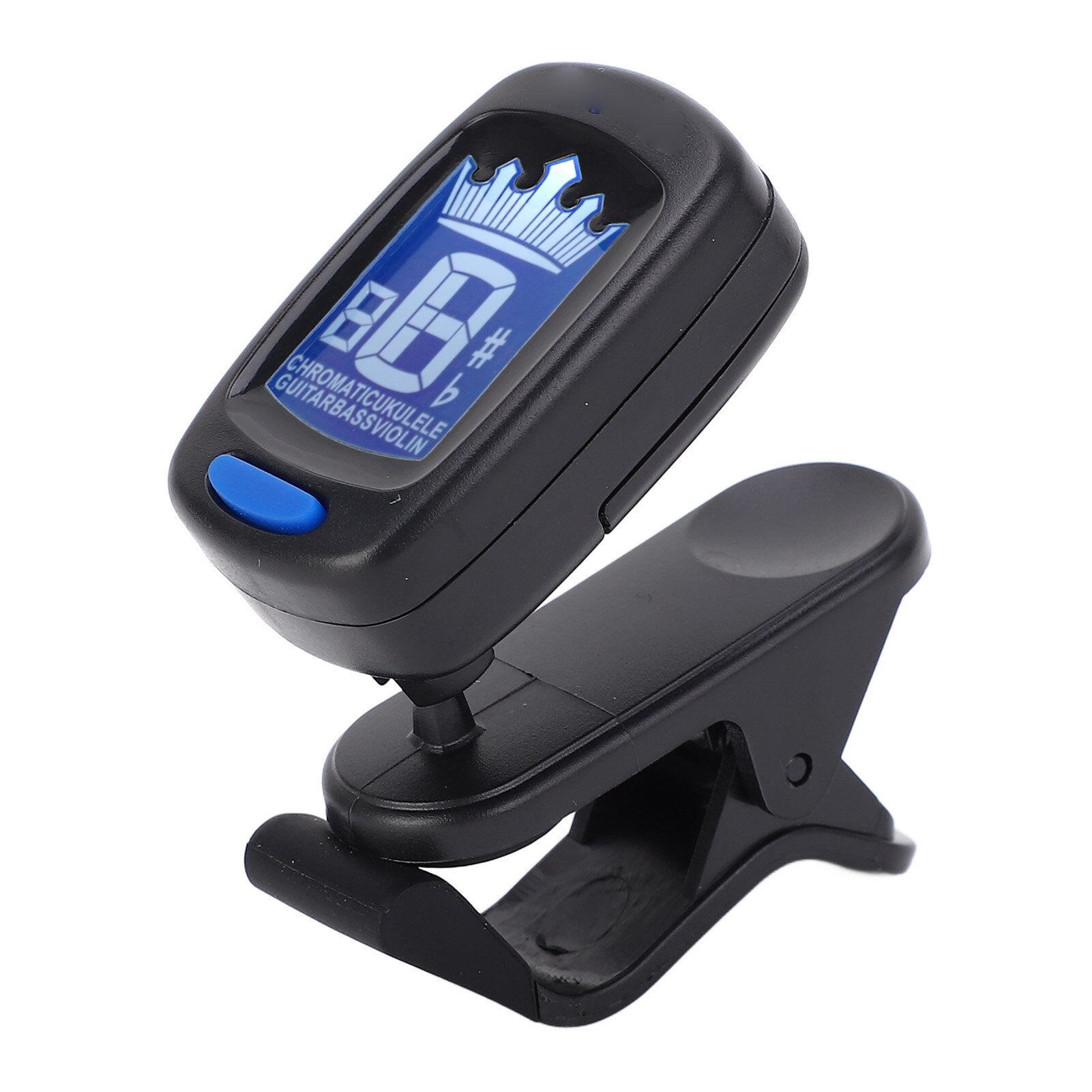 Тюнер для гитары с клипсой ABS Anti Slip с автоматическим отключением, цифровой электронный тюнер для бас-скрипки, укулеле, черный