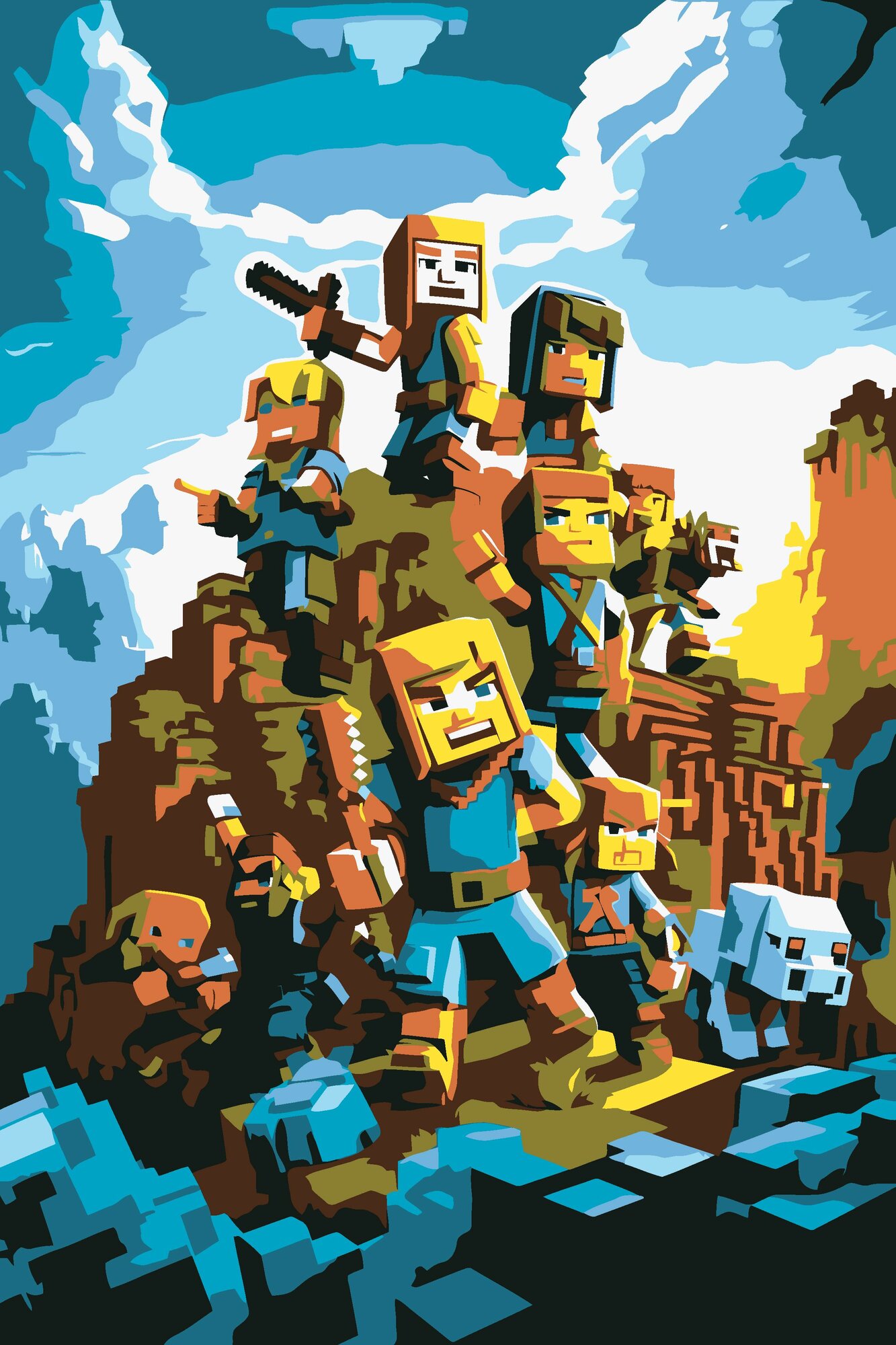 Детская картина по номерам E3315 "Майнкрафт - Minecraft" 20x30