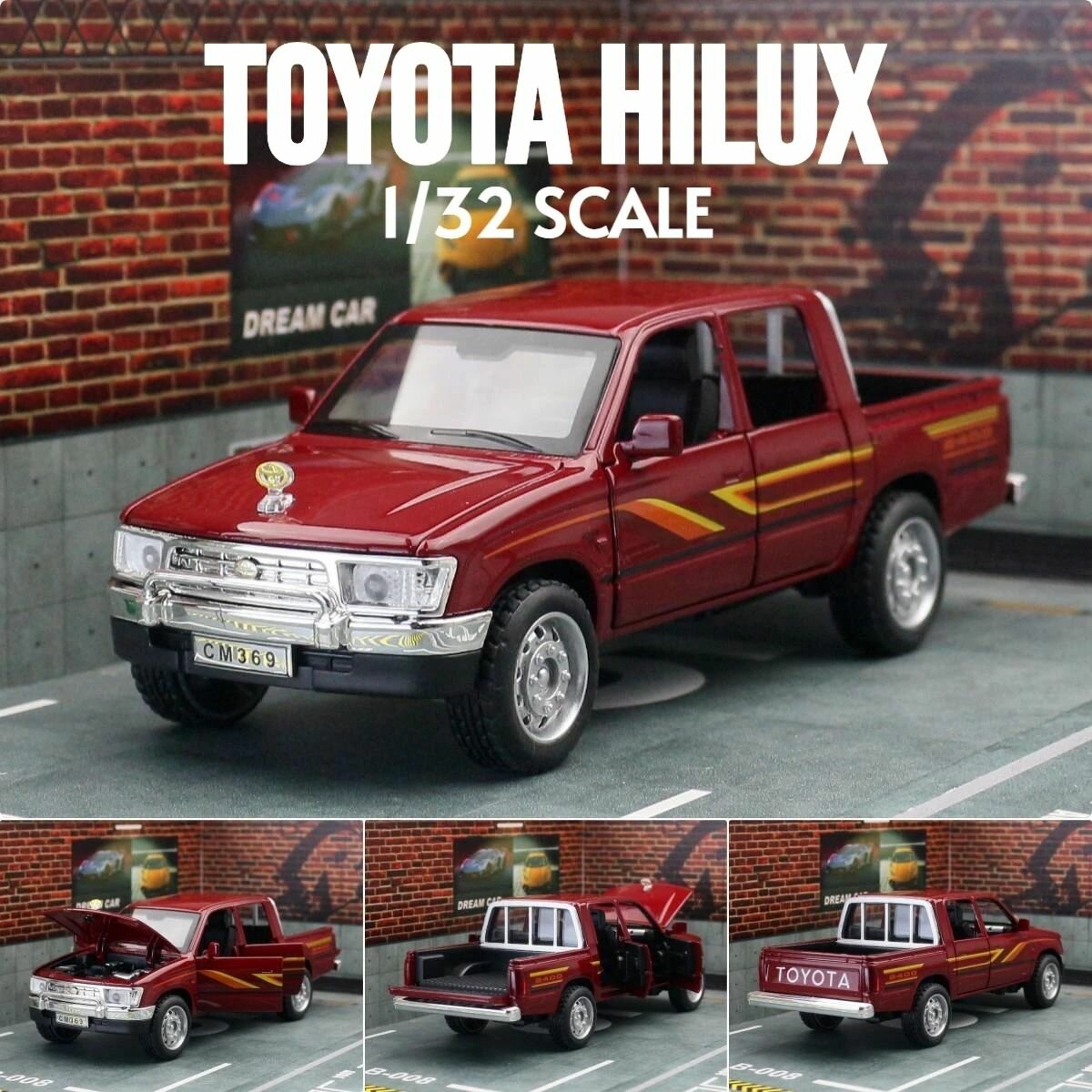WRC Rally Racing DIECAST CAR 1/32 Коллекционная металлическая машина TOYOTA Hilux Pickup