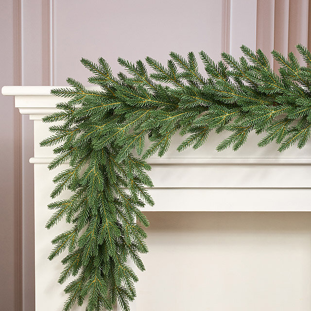 Хвойная гирлянда Русская Премиум 270 см, литая 100%, TreeDeLuxe, 70145