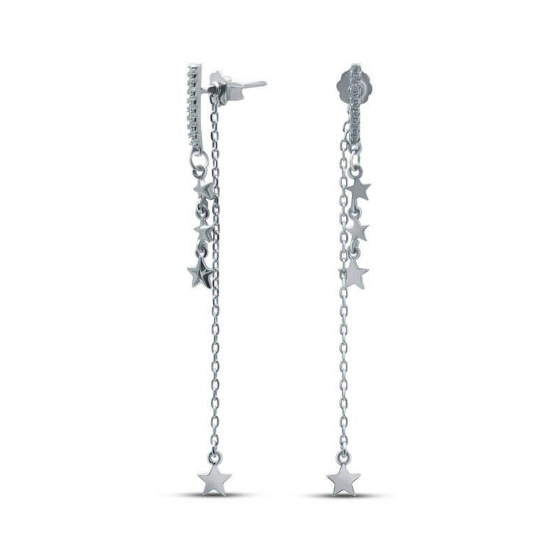 Подвеска для серег, серебро, 925 проба, фианит