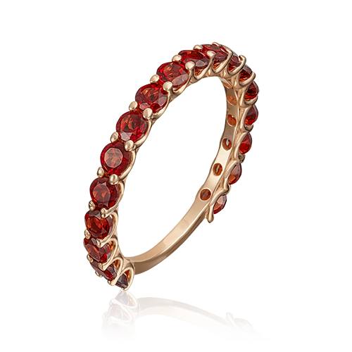 Кольцо, красное золото, 585 проба, гранат