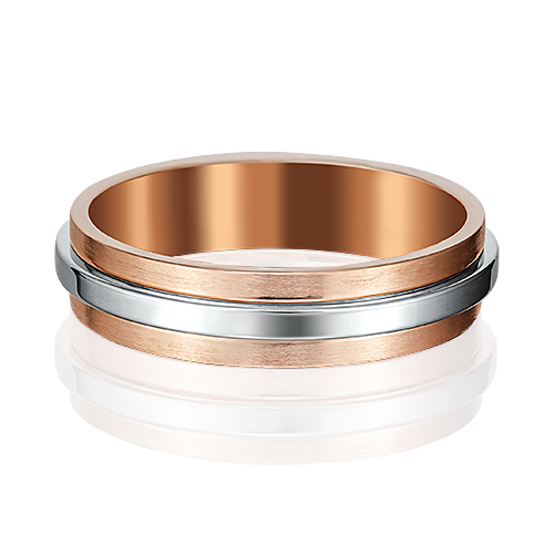 Кольцо, комбинированное золото, 585 проба