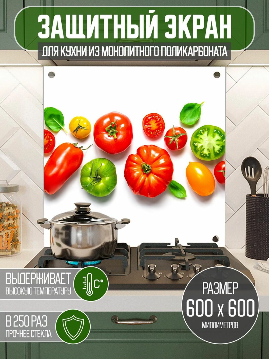 Фартук для кухни на стену, кухонный фартук, панель на кухню с фотопечатью из поликарбоната. Стеновые панели скинали. Размер 600 х 600 х 3 мм. Специи 600-013