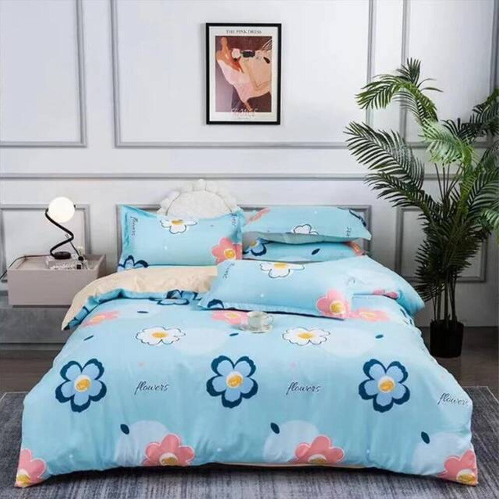 2024 новые комплекты постельного белья из чистого хлопка с цветочным принтом, четыре предмета, простыни из 100% хлопка, пододеяльники для одного человека