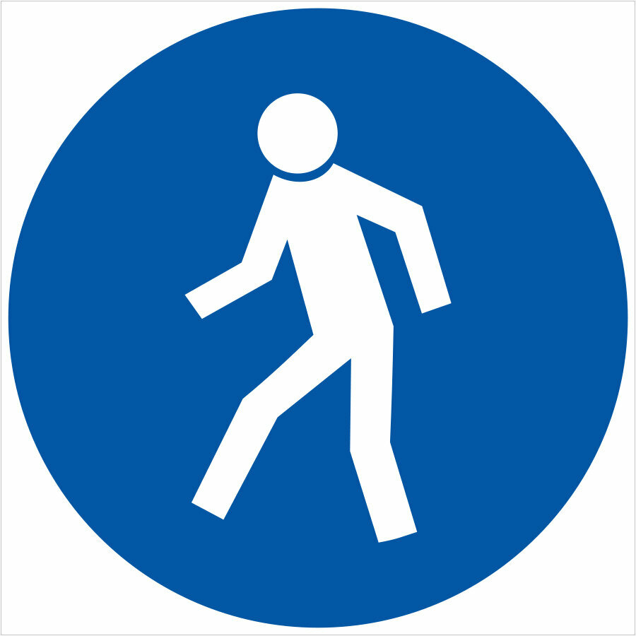 Наклейка, Знак для строительной площадки Проход здесь, 20x20см