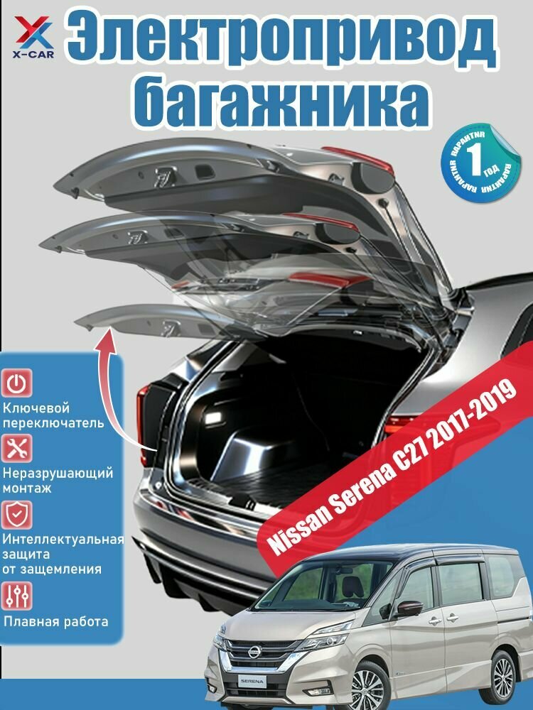 Электропривод багажника Nissan Serena C27 2018-2022, интеллектуальный привод с датчиком ног и защитой от помех