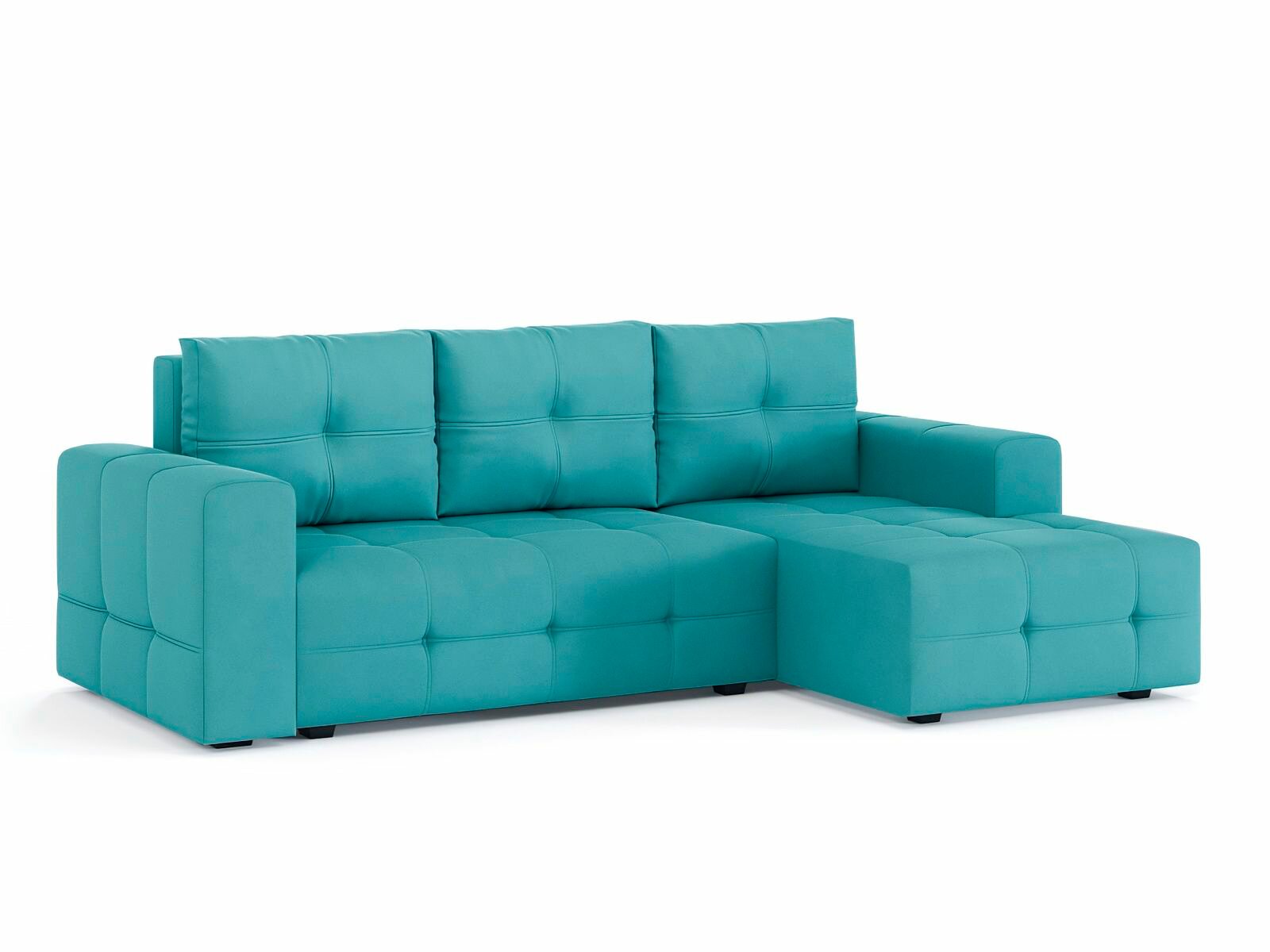 Угловой диван Прадо, еврокнижка, угол левый/правый, велюр Зара Азур 48