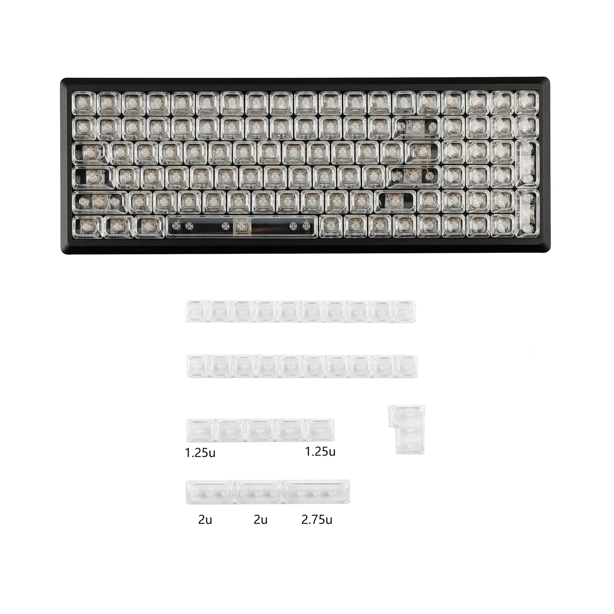 YMDK 129 клавиш MOA White Clear колпачки PBT