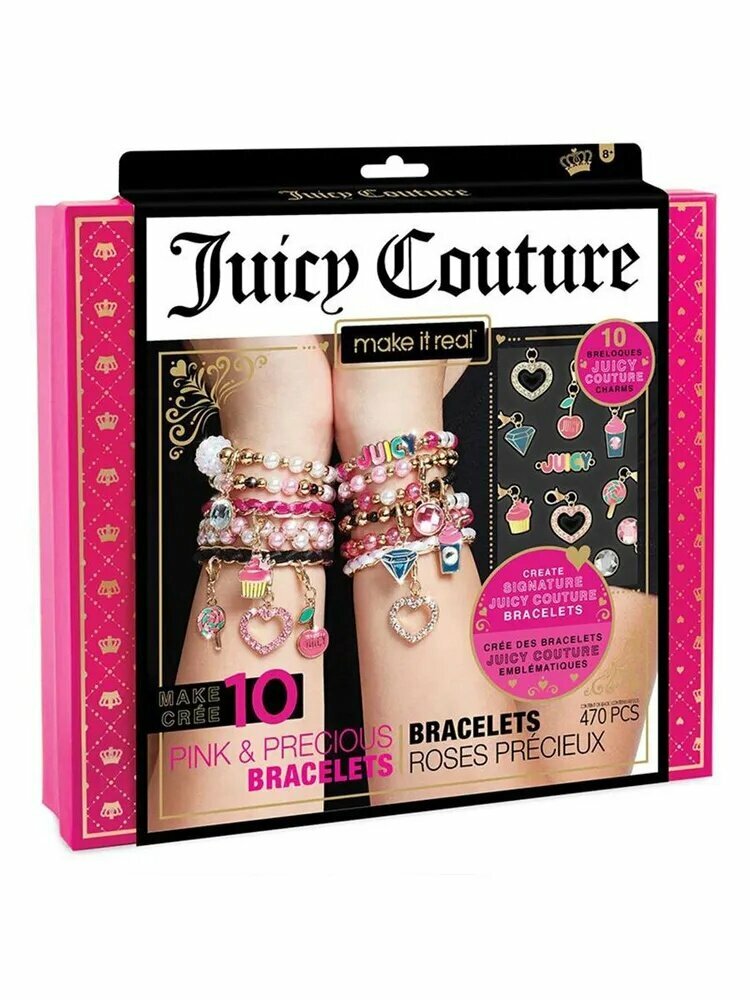 Make it Real Juicy Couture Pink and Precious Bracelets, Набор для изготовления ювелирных изделий из браслетов своими руками для девочек, Подходит для детей старше 8 лет
