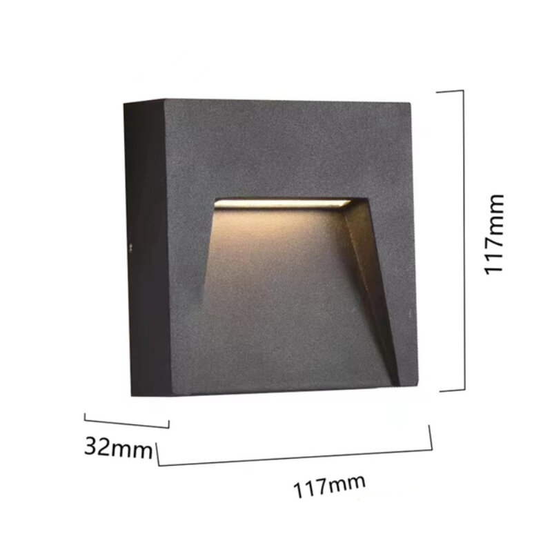 Лампа, наружная, светодиодная, 1 лампа, цоколь LED, IP65, черный, 6000К, 11.7x3.2x11.7 см