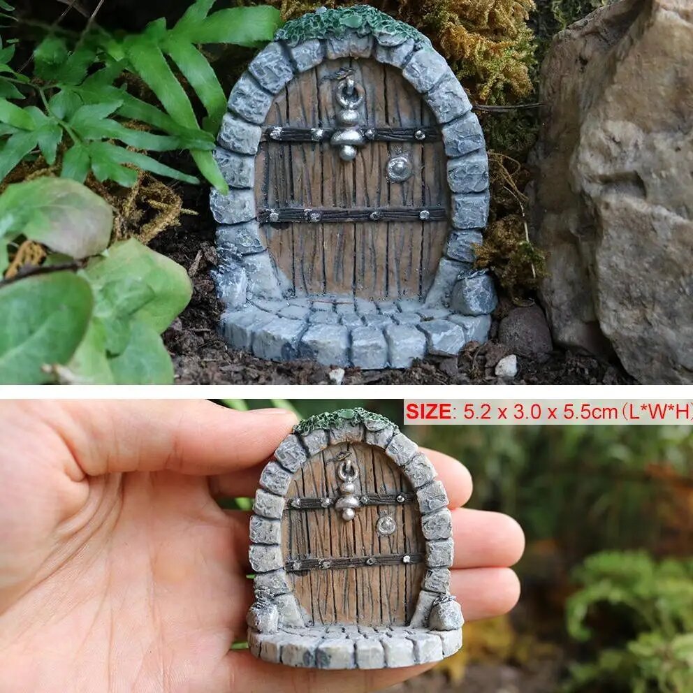 Миниатюрная дверь для сада, декор для фей, 5.2x3.0x5.5см, цвет: как на фото
