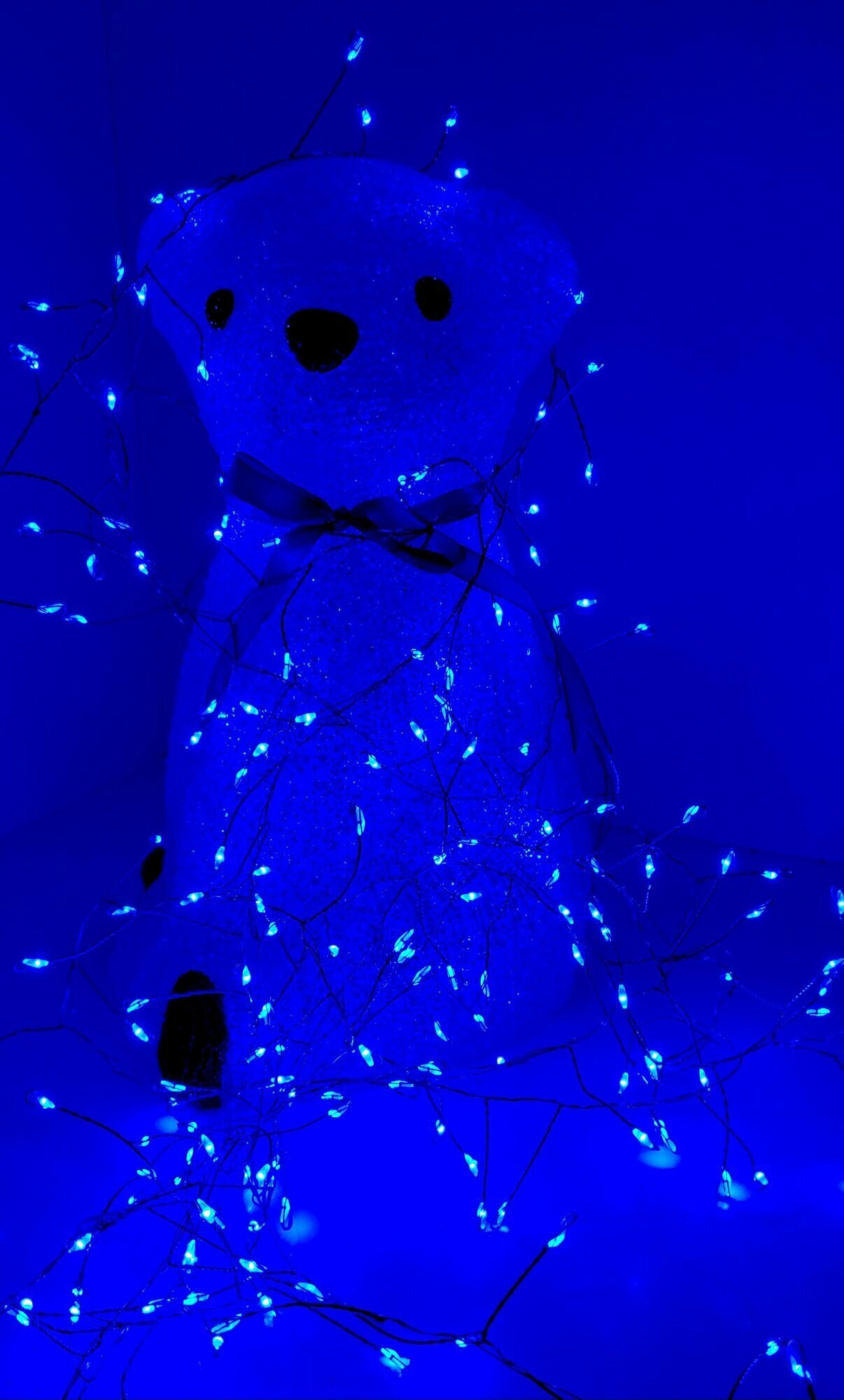 Новогодняя гирлянда "хвойная лапа" мишура 10 м, водонепроницаемая, синяя