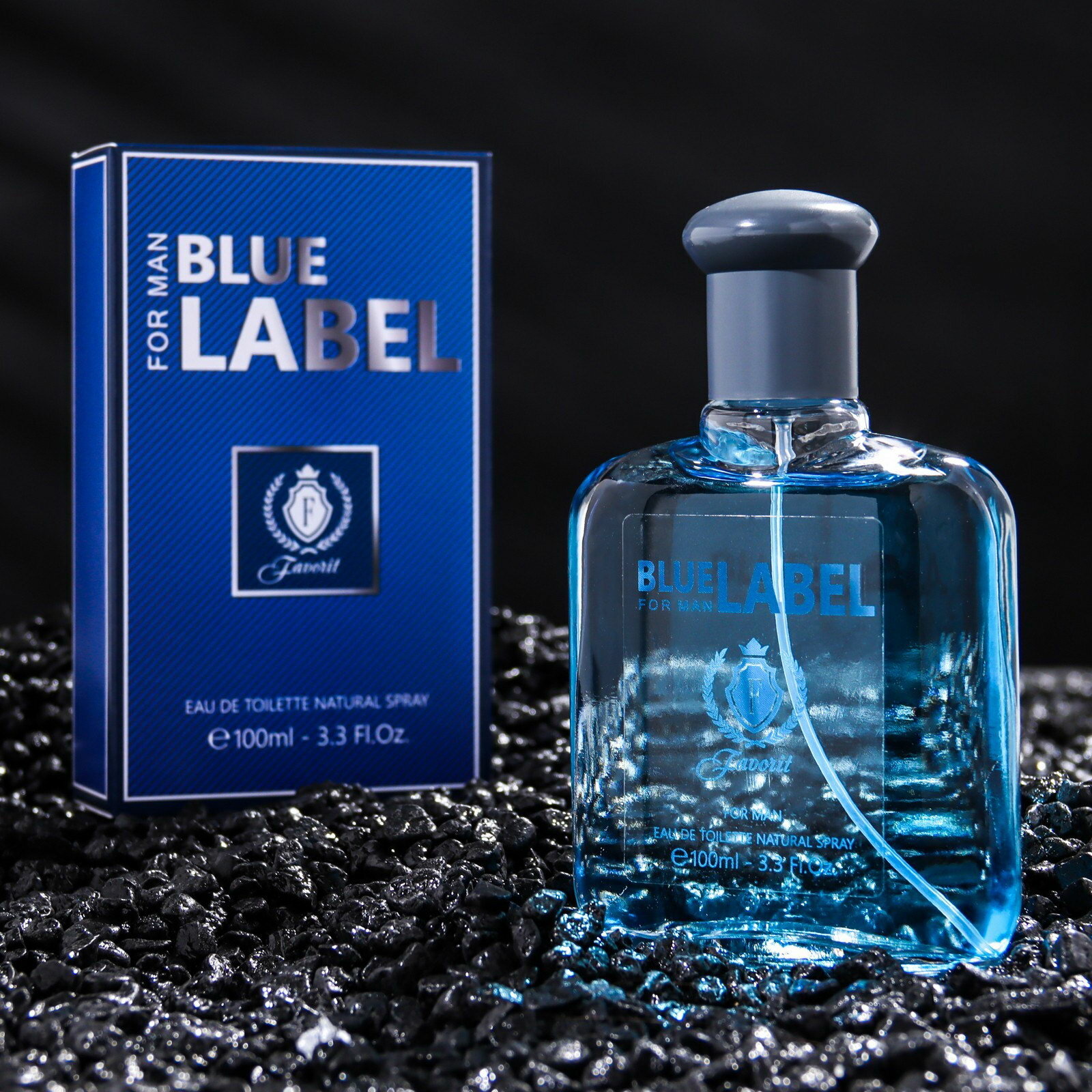 Туалетная вода мужская Favorit Blue Label, 100 мл, верхние ноты: бергамот