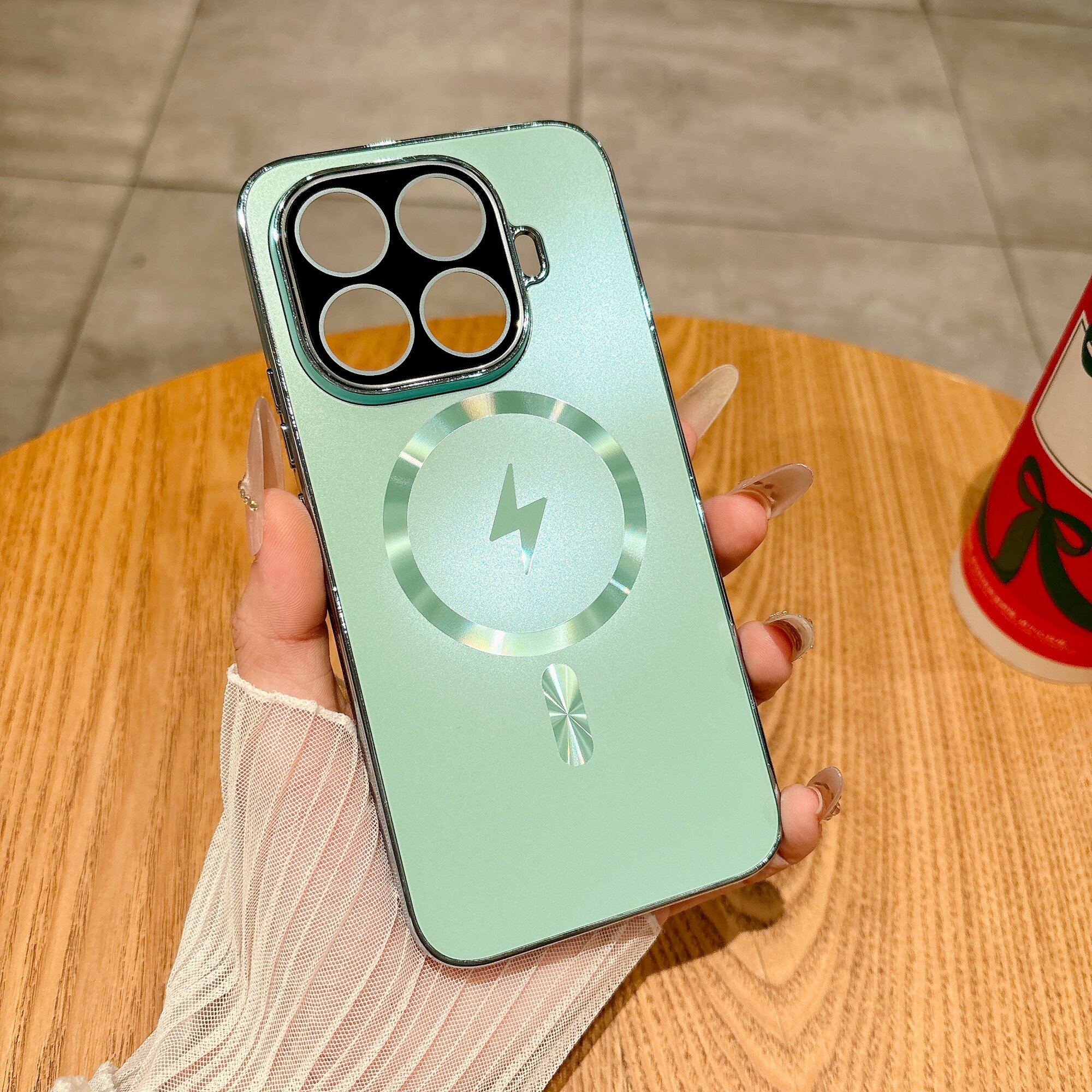 Чехол Для Xiaomi 15T Pro/Сяоми 15T Про, soft touch, чехол-кардиомонитор, поликарбонат (PC), защита камеры, ударопрочный, усиленные углы, Xiaomi, Xiaomi 15T Pro, green,