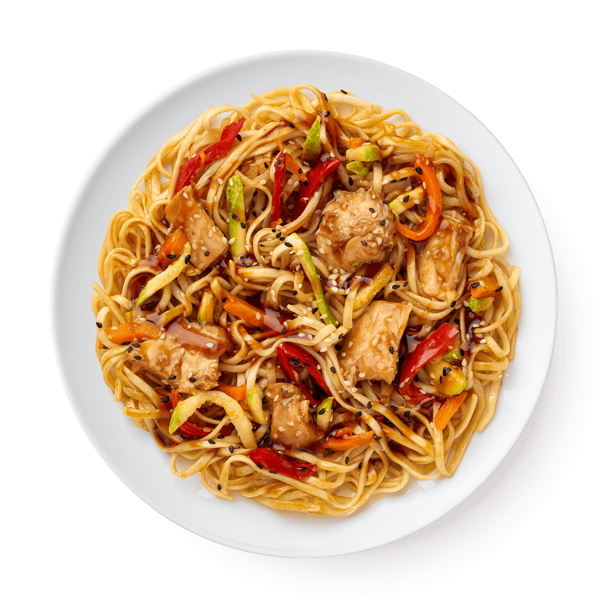 Удон с курицей терияки с пряным цукини и сладким перцем «Из Лавки»