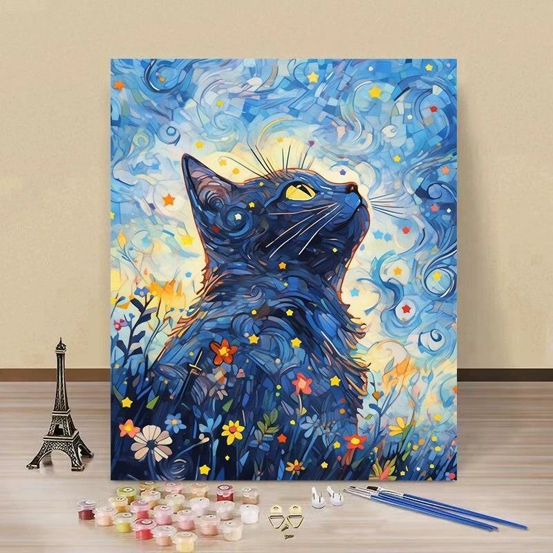 Цифровая живопись маслом 30x40 картин, 5D кошки, цветы