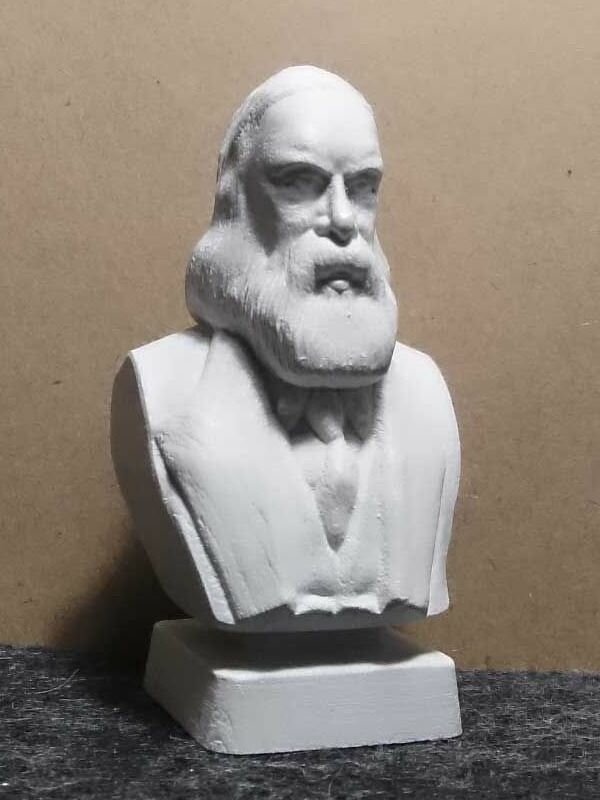 Бюст Менделеев в костюме из камня 70мм. Белый