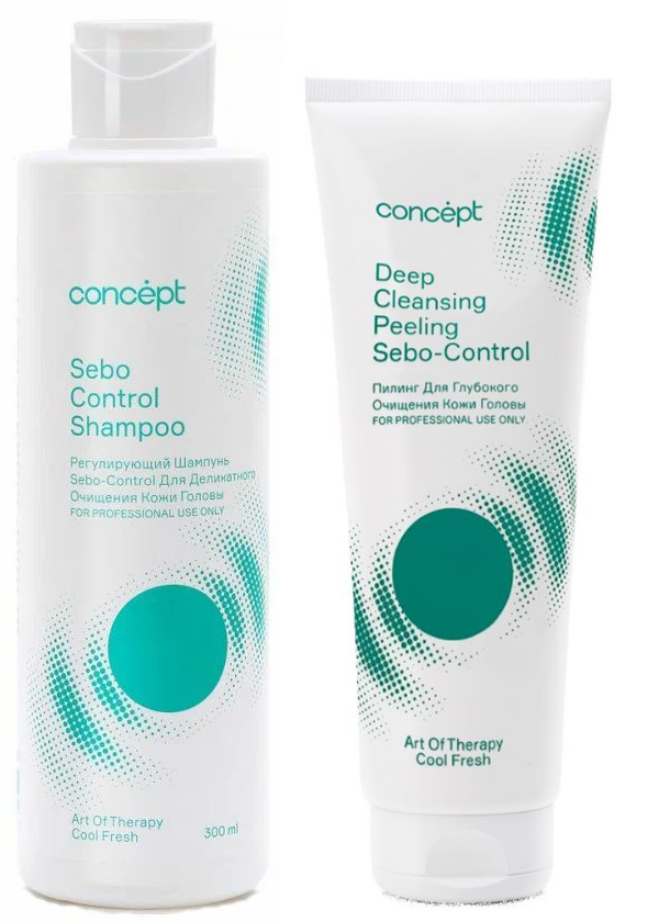 Набор Concept art of therapy Cool Fresh Пилинг для глубокого очищения 200мл + Шампунь себорегулирующий 300мл