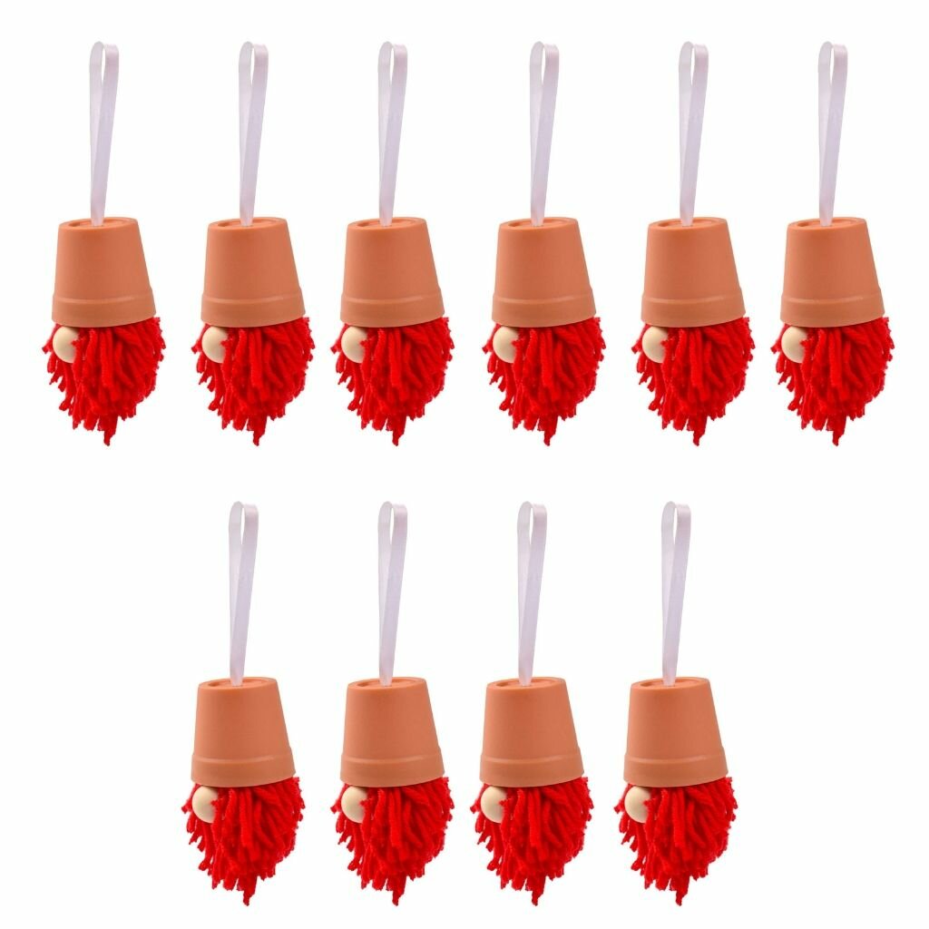 10 шт. Гномы и эльфы для праздничного украшения, красный