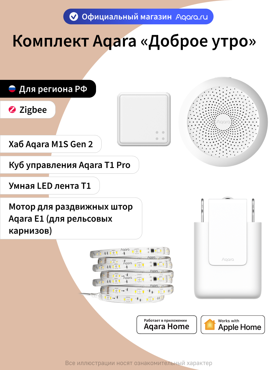 Комплект умного дома Aqara "Доброе утро" SGM084S, Zigbee 3.0