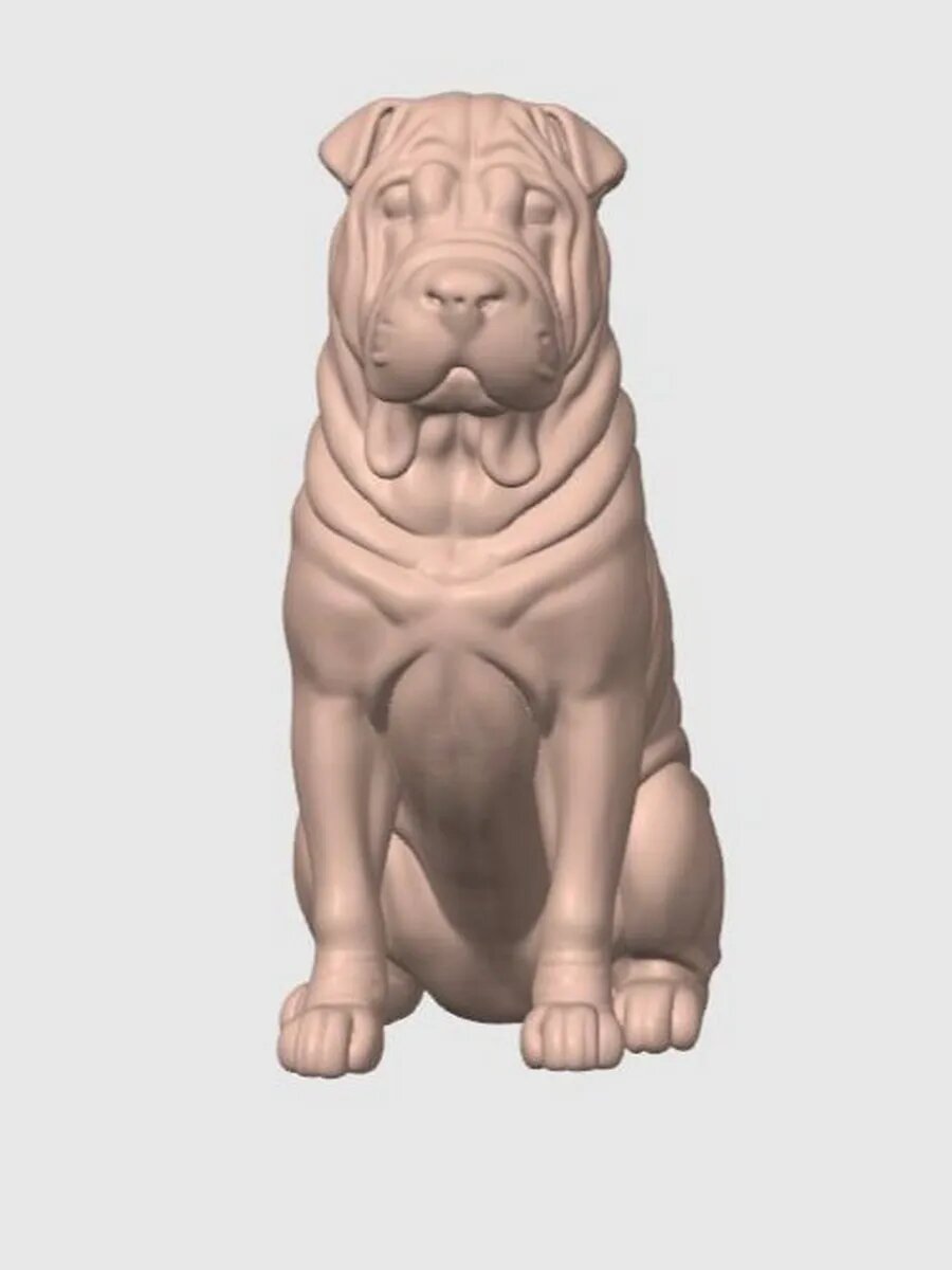 Ростовая статуэтка собаки-Шарпей (10см, бежевый)