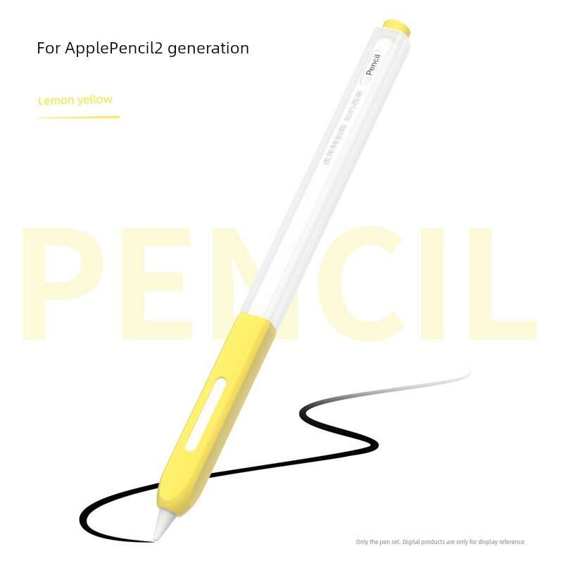 Силиконовый чехол для Apple Pencil 2-го поколения, цвет лимонный желтый, магнитное крепление, антипробуксовочная защита