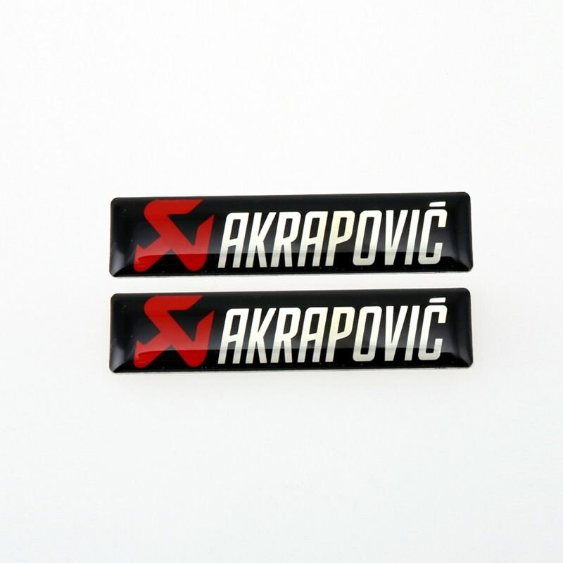 Наклейка на глушитель Akrapovic AKRAPOVIC — эмблема 2 шт в наборе, 6x1.4 см, наклейки для глушителя и выхлопной трубы