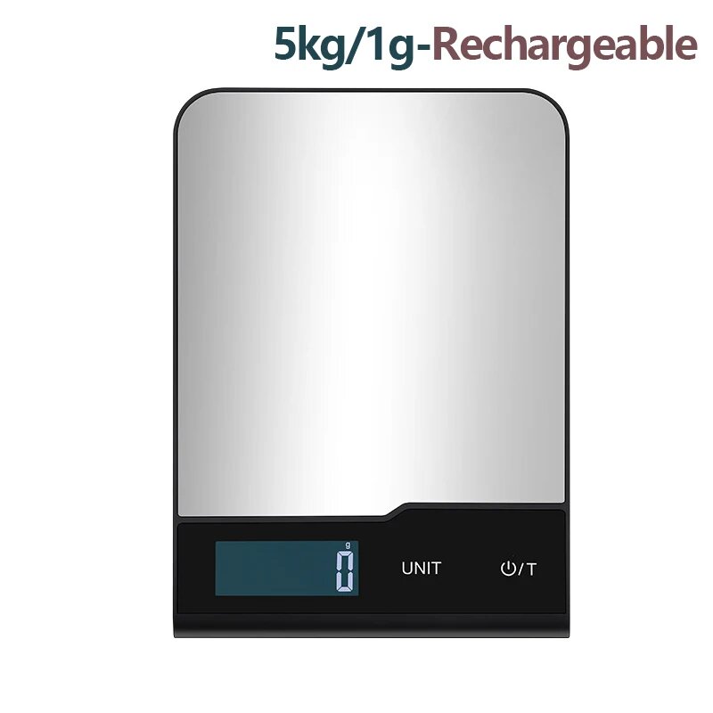 Электронные кухонные весы из нержавеющей стали 5/10/15 кг 5kg 1g Rechargeable