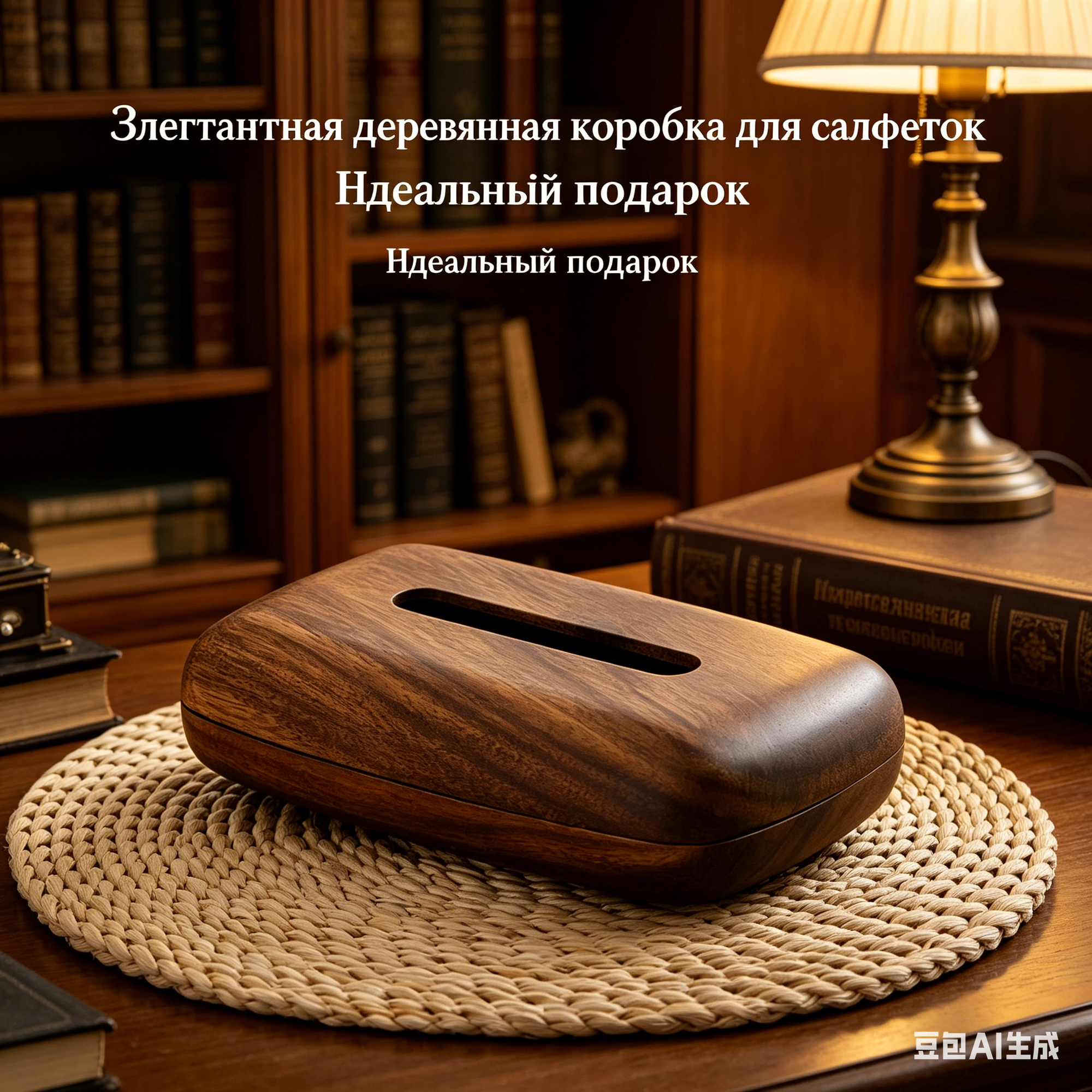 Диспенсер для салфеток “Черный орех", деревянная съемная коробка, 22*11*6 см
