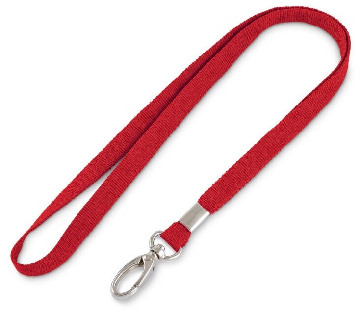 Держатель для бейджа на карабине красный лента+карабин LLL107 1372751