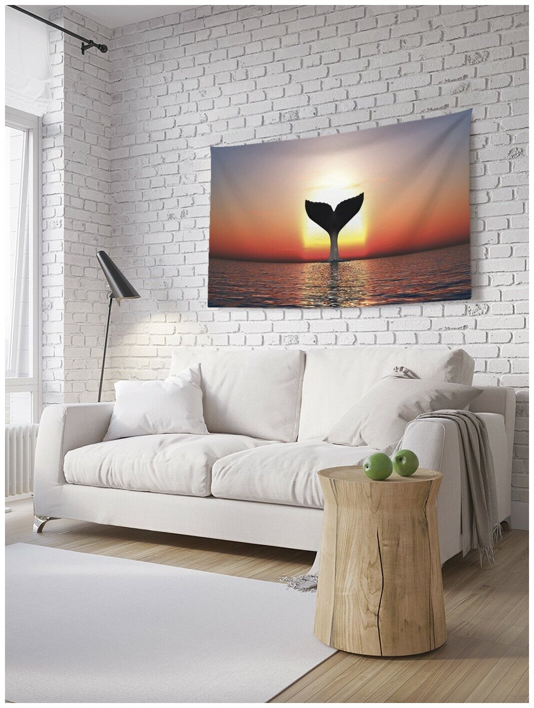 Горизонтальное фотопанно JoyArty на стену "Хвост кита", 100x150 см