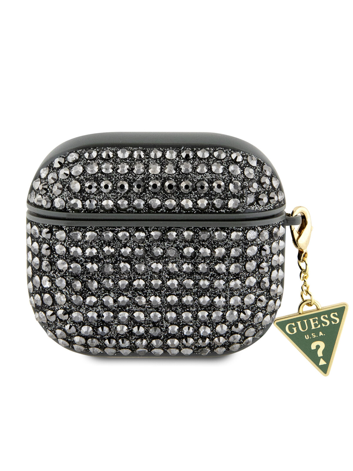 Guess для Airpods 3 чехол Diamond Rhinestone with Triangle charm Green