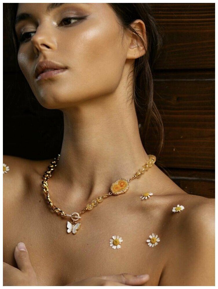 Колье, цитрин