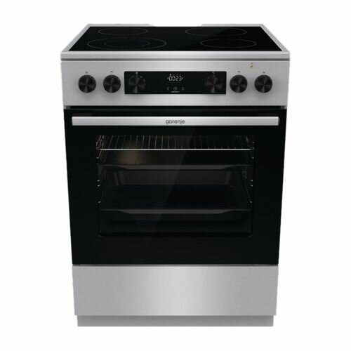 Электрическая плита Gorenje GECS6C70XC, стеклокерамика, без крышки, нержавеющая сталь