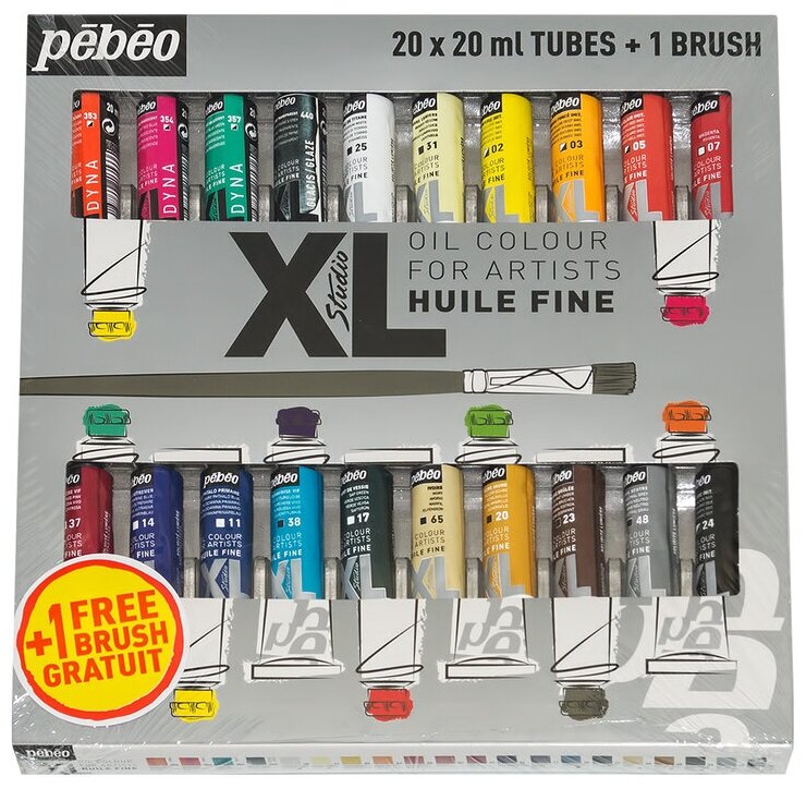 Краски масляные PEBEO набор XL с кистью 20 цв. 20 мл 920221