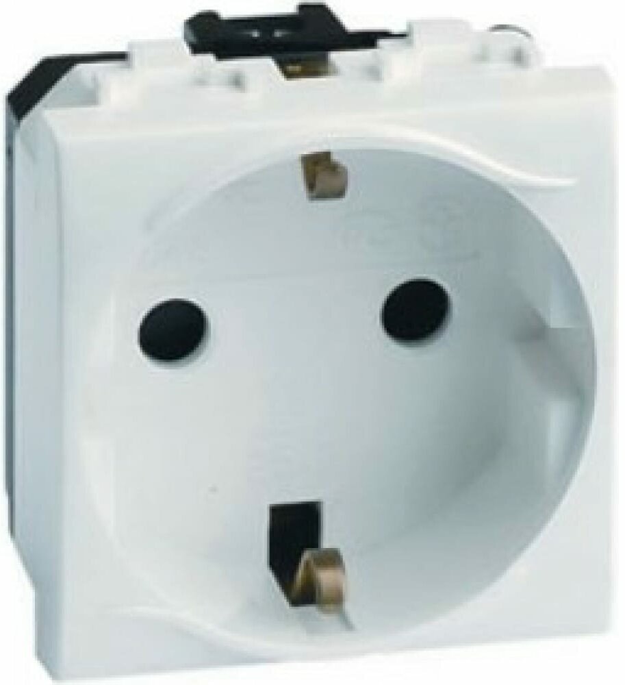 Электрическая розетка DKC, с заземлением, со шторками, слоновая кость, 2 модуля 75482S 24982