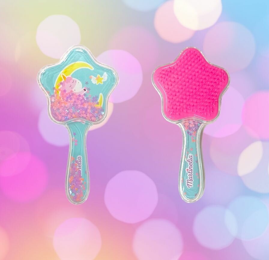 Расческа массажная детская "Единорог/Unicorn" с блестками