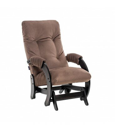 Кресло-качалка Модель 68 (Leset Футура), ткань V 23, венге текстура, ткань велюр, v23 молочный шоколад