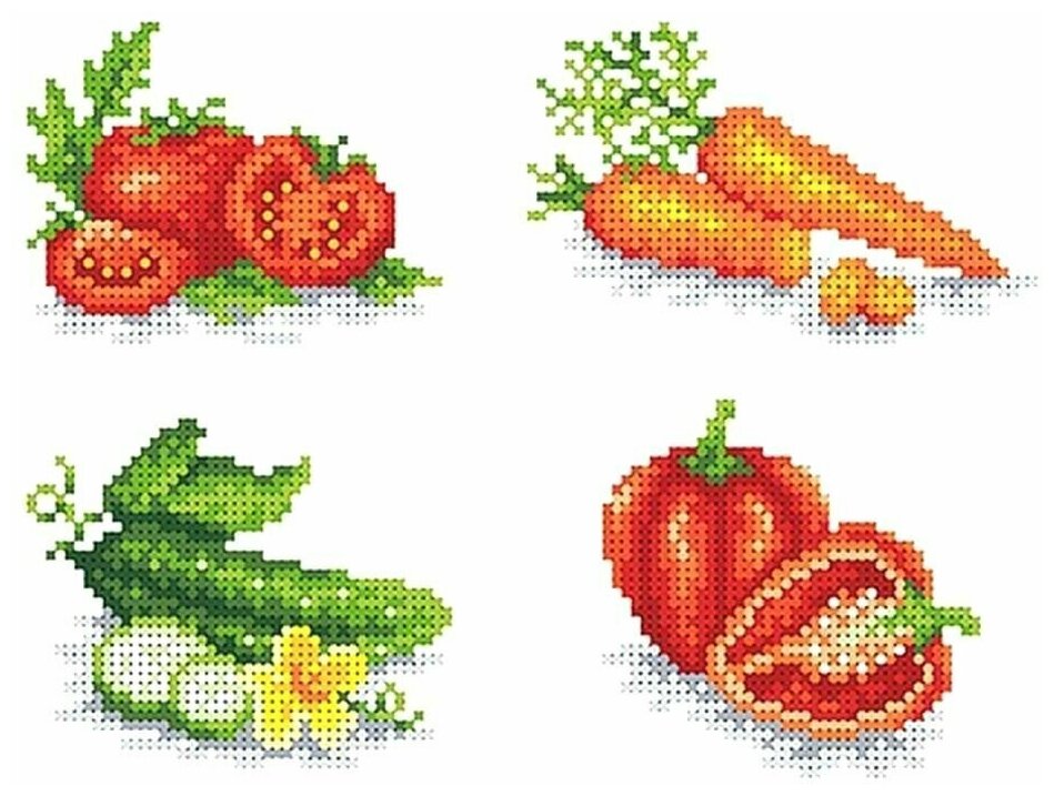 Рисунок на ткани Каролинка "Овощи", 20x29 см