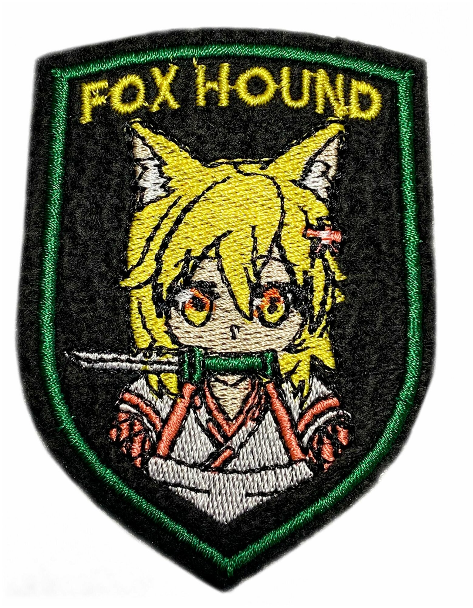 Нашивка, шеврон, патч (patch) на липучке Аниме тян Fox Hound, размер 8*6 см
