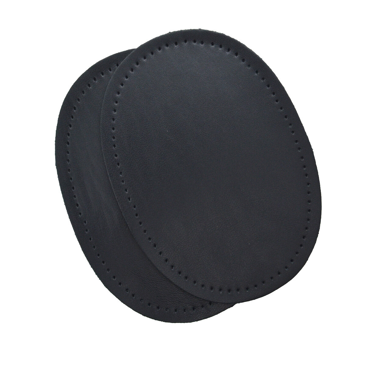 Заплатка для одежды из кожи, 10*14 см, 2 шт, натуральная кожа, овал, черная, Галерея