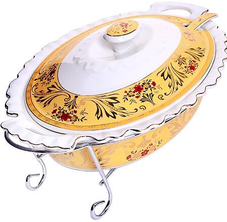 Мармит керамика 2,5л 4пр со свечкой Loraine 30662 KSMB-30662