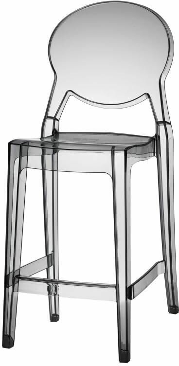 Стул полубарный прозрачный Scab Design Igloo Scab Design серый, пластик, твердое сиденье, без подлокотников