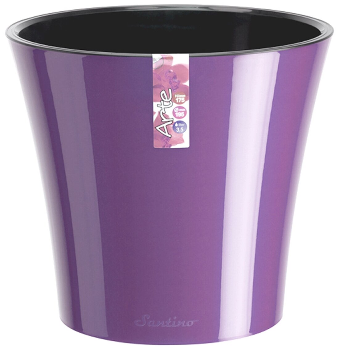 Арте кашпо со вставкой 3,5л. аметист-черный /24 Э