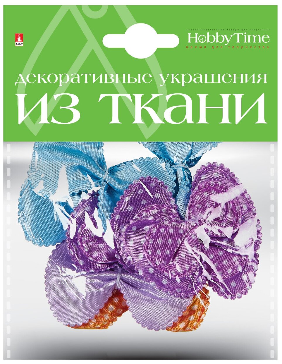 Декор из ткани, Набор №12 "бантики L" ( 5 видов ) 2-159/08