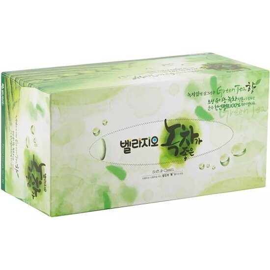 Салфетки косметические Bellagio Green Tea с экстрактом зеленого чая, 210 шт
