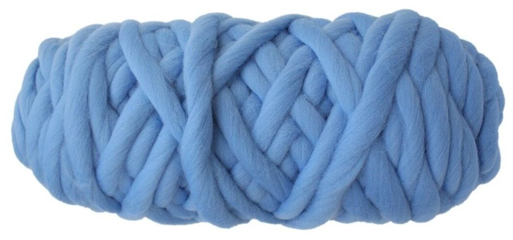 Супертолстая пряжа Камтекс цвет 015 голубой, 40м/500г, п/т шерсть 100%